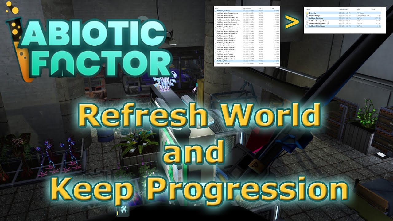 Abiotic Factor - Refresh World and Keep Progression - YouTube