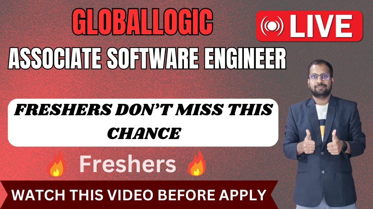 Associate Software Engineer | GlobalLogic Off Campus Hiring Started | Apply Now - YouTube