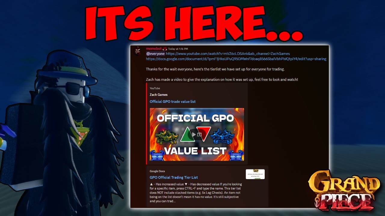 [GPO] After 4 Years its finally here... (New Official Value List) - YouTube