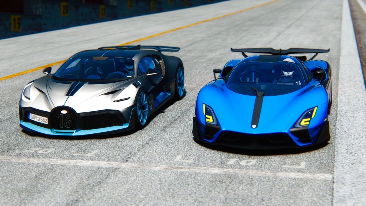 2022 SSC Tuatara Striker vs Bugatti Divo - Drag Race 2 KM - YouTube