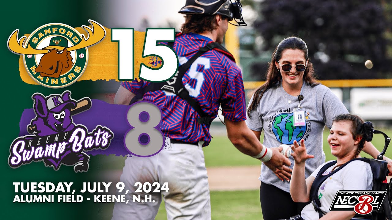 Keene SwampBats vs. Sanford Mainers Highlights 7/9/2024 - YouTube