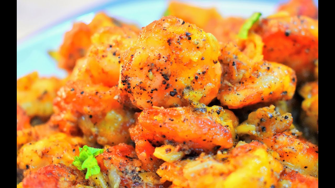 Prawn Pepper Butter Garlic | Easiest Butter Garlic Prawns Recipe | Easy ...