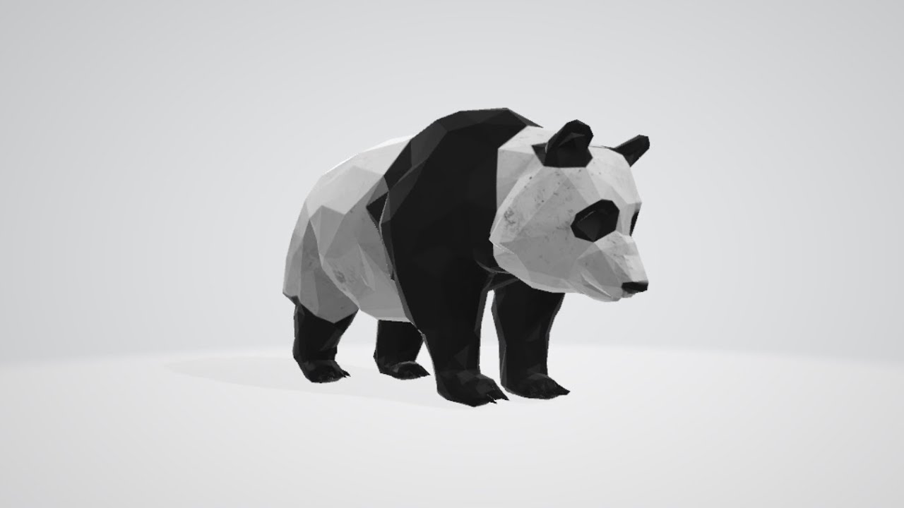 Low Poly Panda 3D Model - YouTube