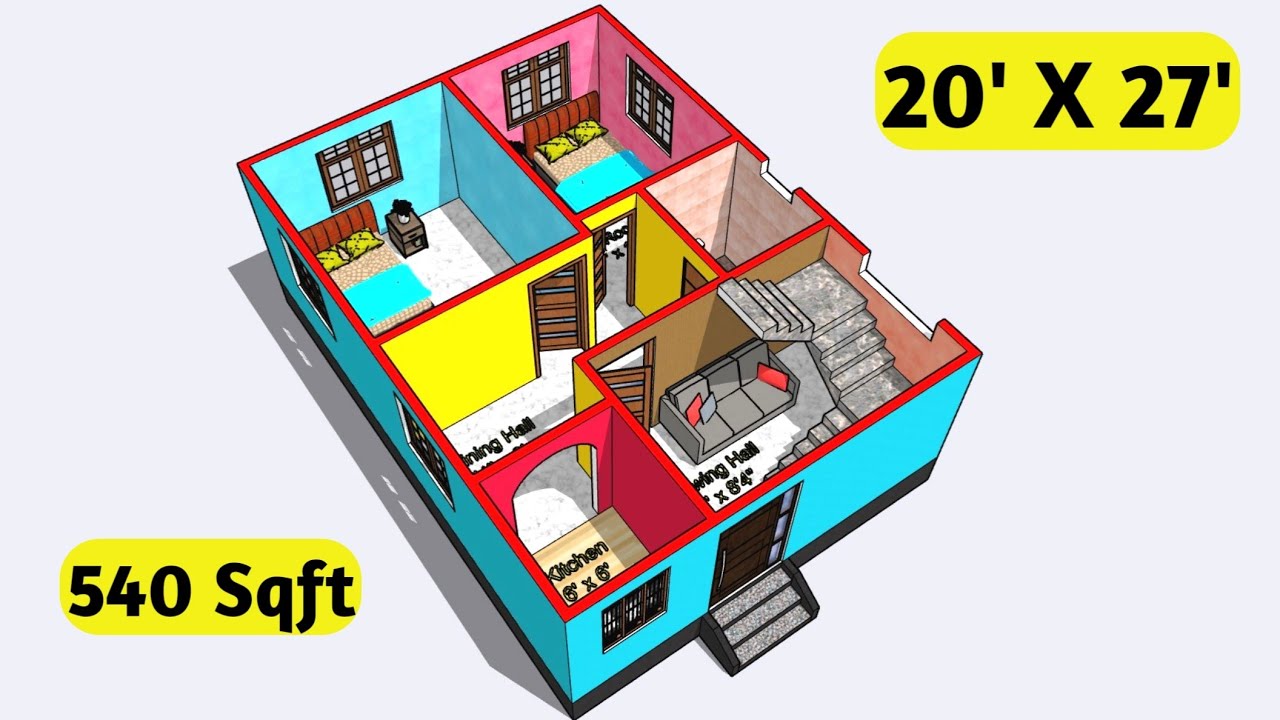 20x27 House Plan || 20x 27 Ghar ka Naksha || 20 *27 House design || 540 ...