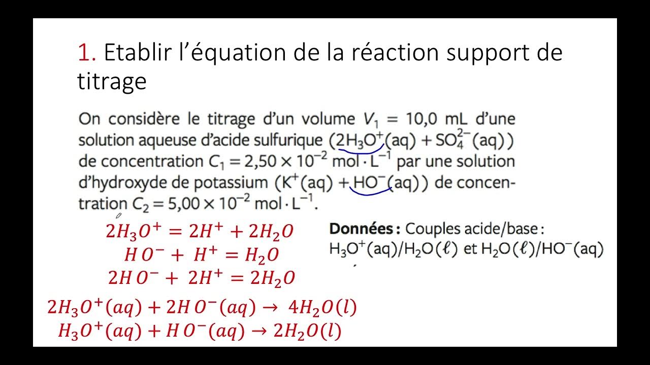 Exercice sur le principe d'un titrage - YouTube