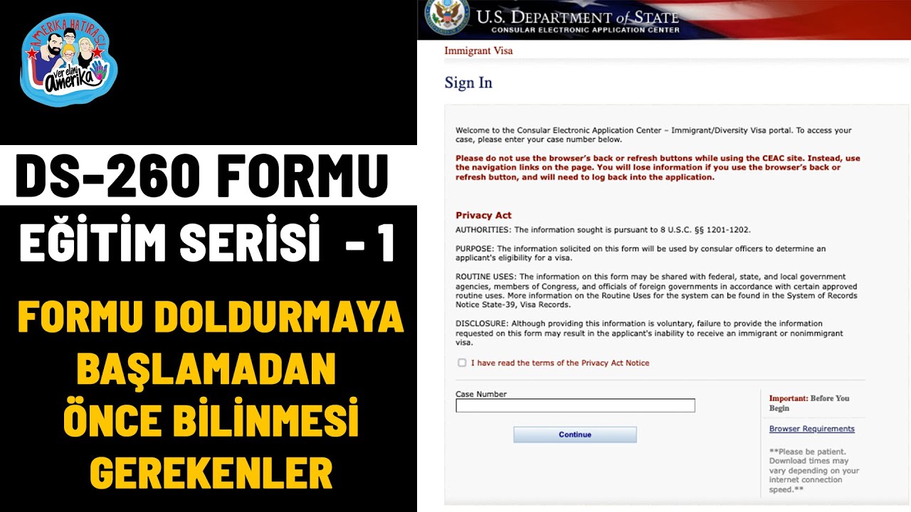 DS-260 Formu Eğitim Serisi -1 #208 - YouTube