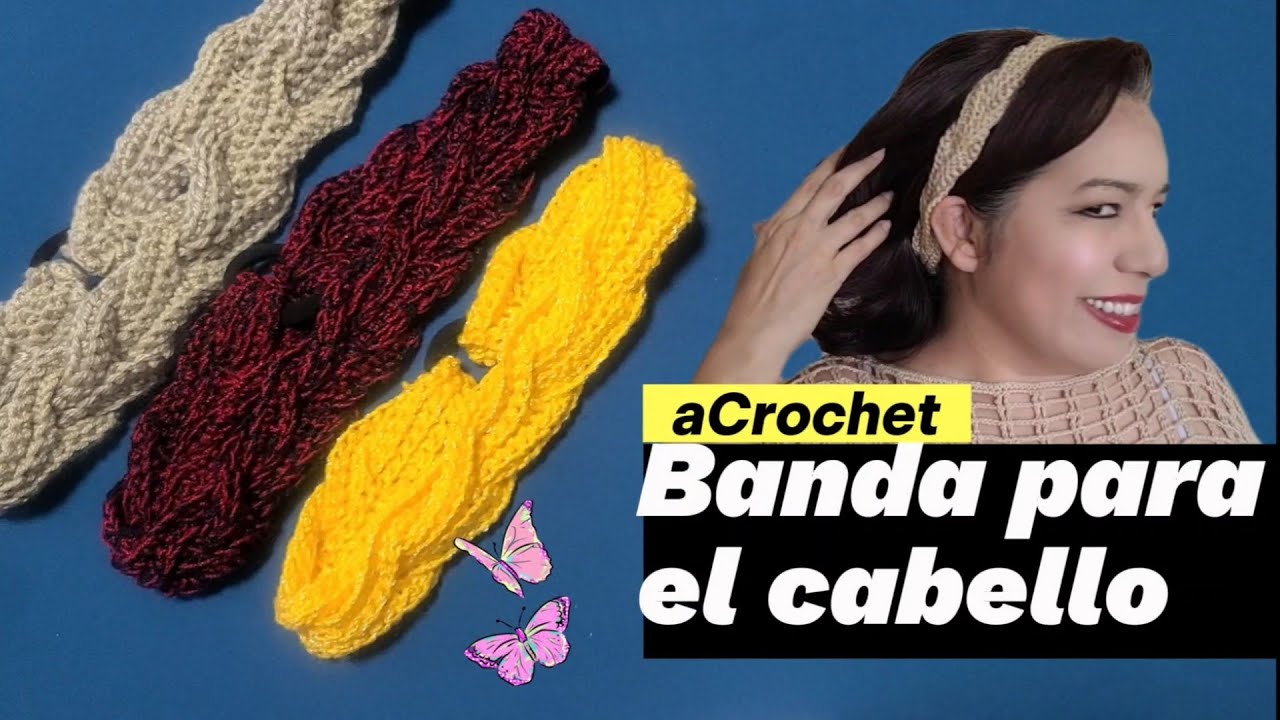 BANDA para el CABELLO tejida a GANCHILLO CROCHET Proyectos en crochet ...
