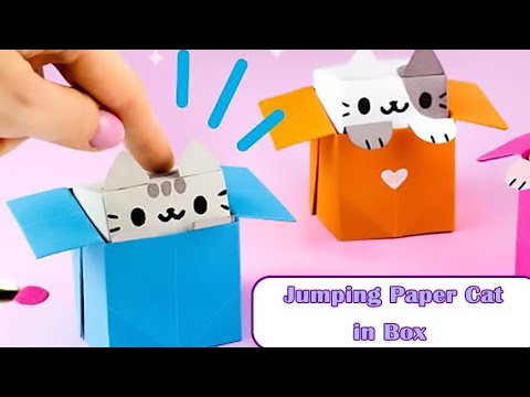 Origami Jumping Paper Cat in Box | DIY Fidget toy - YouTube