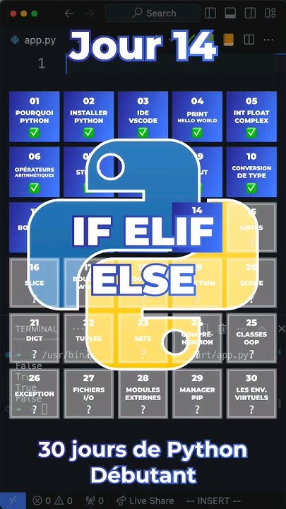 Les conditions if elif else - Jour 14 des 30 Jours de Python Débutant - YouTube