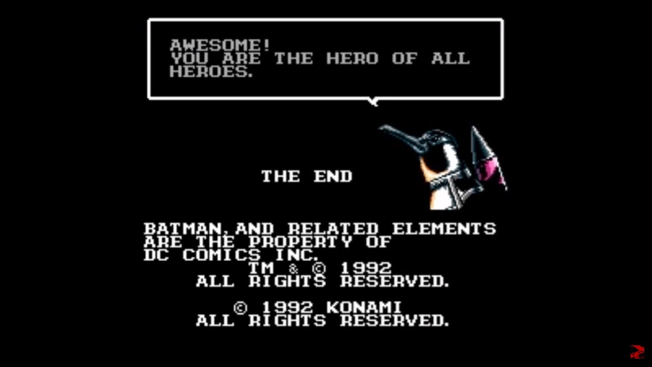 DC Batman Returns Ending NES 1992 Michael Keaton Batman Defeat Catwoman ...