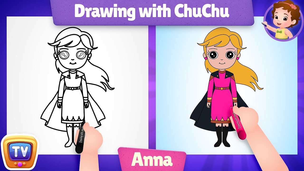 How to Draw Anna - Drawing with ChuChu – ChuChu TV Drawing for Kids ...