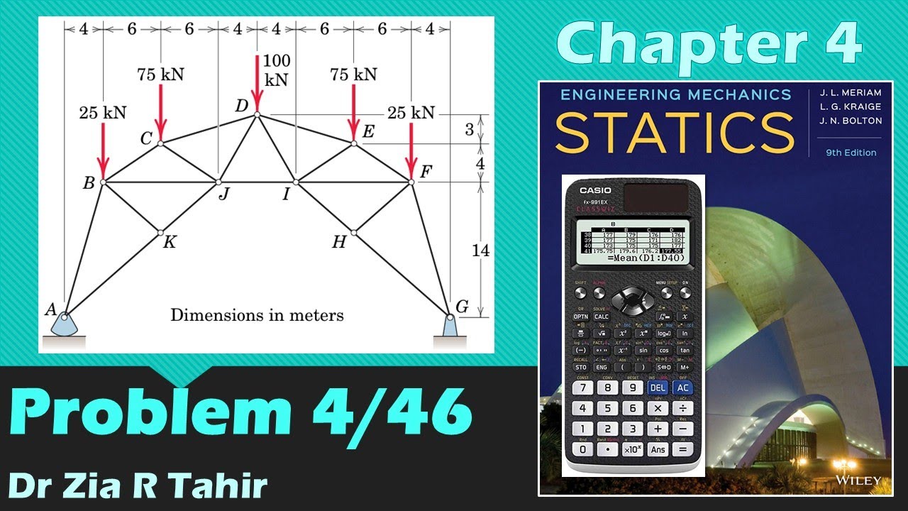 Problem 4/46 | Engineeing Mechanics: STATICS, JL Meriam, 9th Edition ...