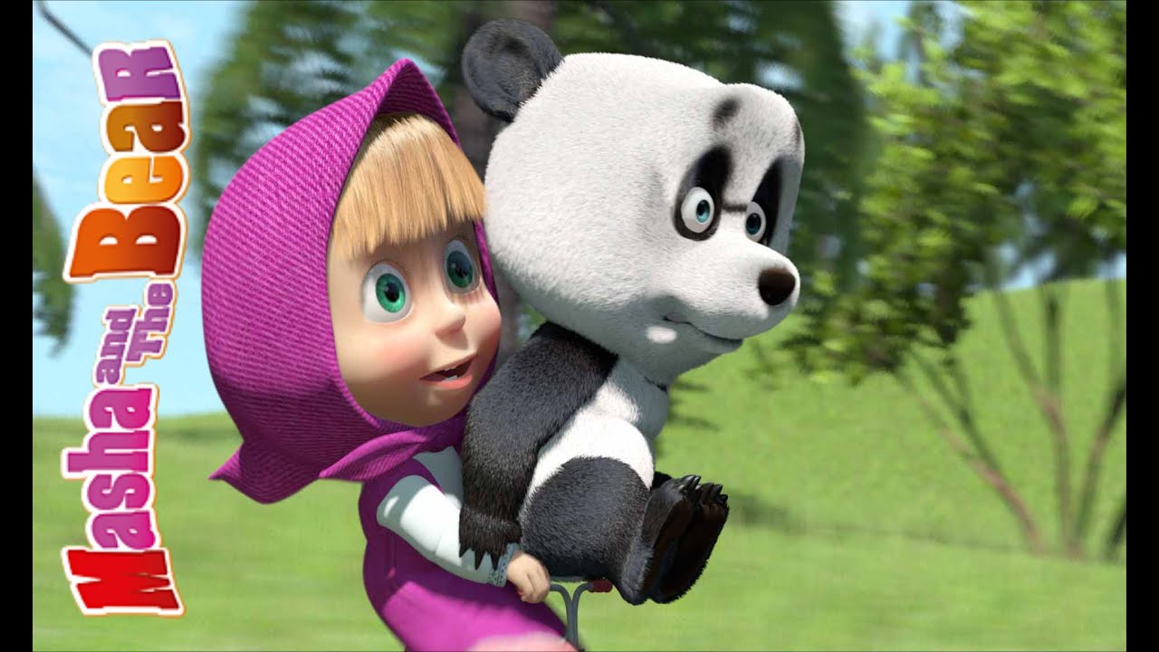 MASHA and The BEAR - Driving friends on a Bicycle, Olaf, Sven, Pepa pig ...