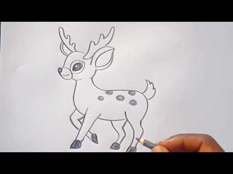 how to draw deer drawing easy step by step@Kids Drawing Talent