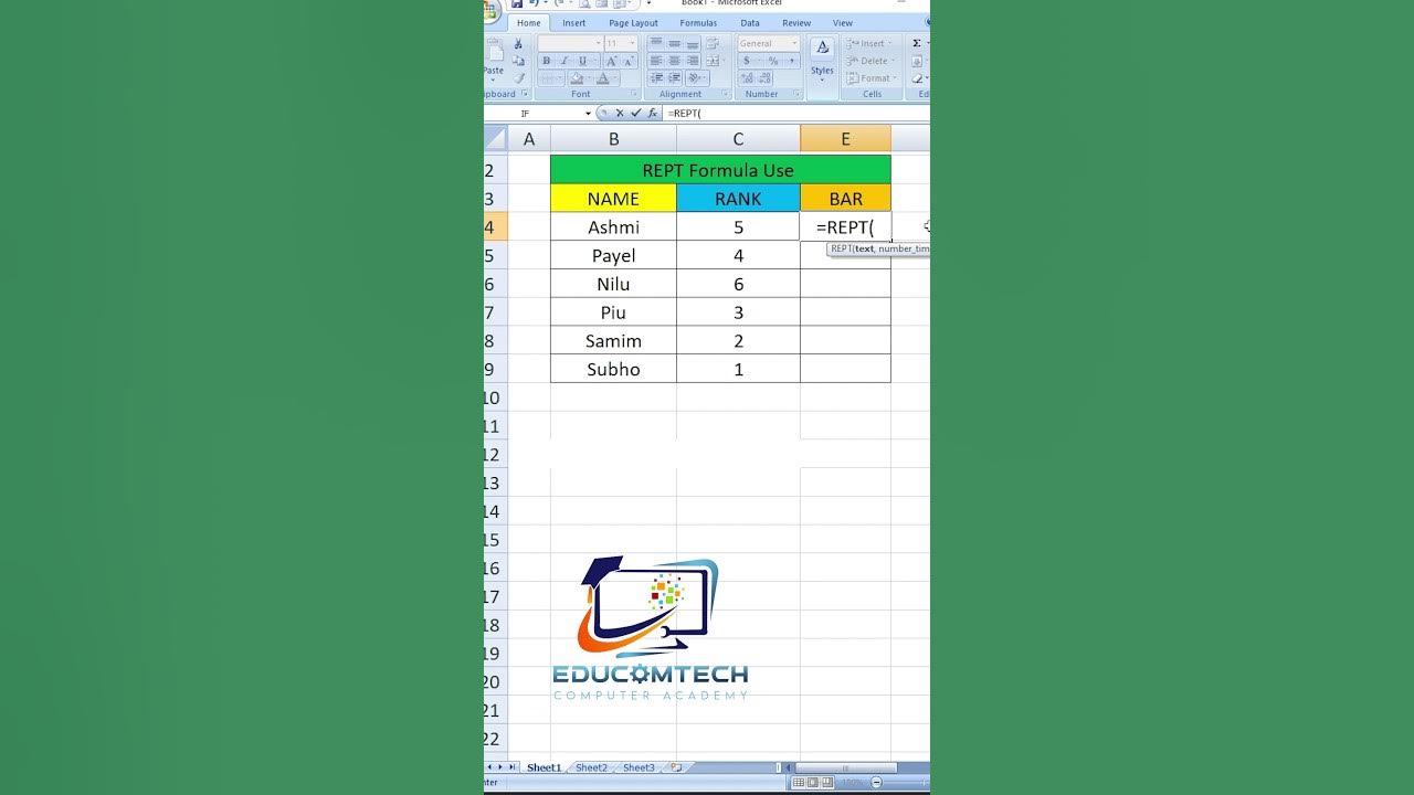 Excel New Tips Rept Formula Use Educomtech Shorts Viralshorts Exceltech Trending Explore