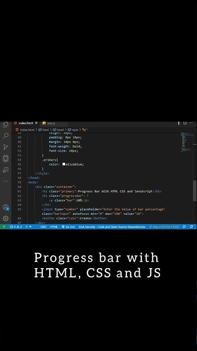 Create A Progress Bar With Html Css And Javascript Youtube Html5 Youtubeshorts Css3