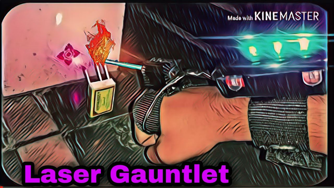 DIY Burning blue laser gauntlet | viplash | - YouTube