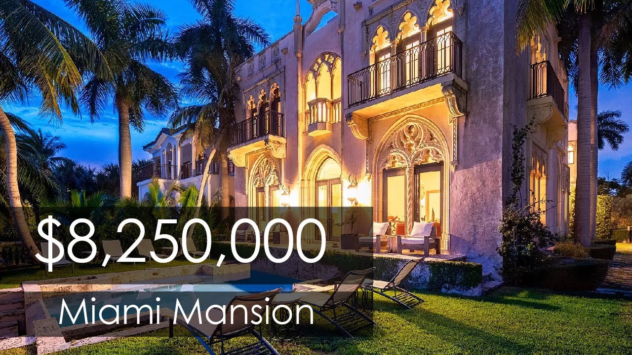 Inside $8 Million Castle Like Luxury Mansion in Miami, FL - YouTube