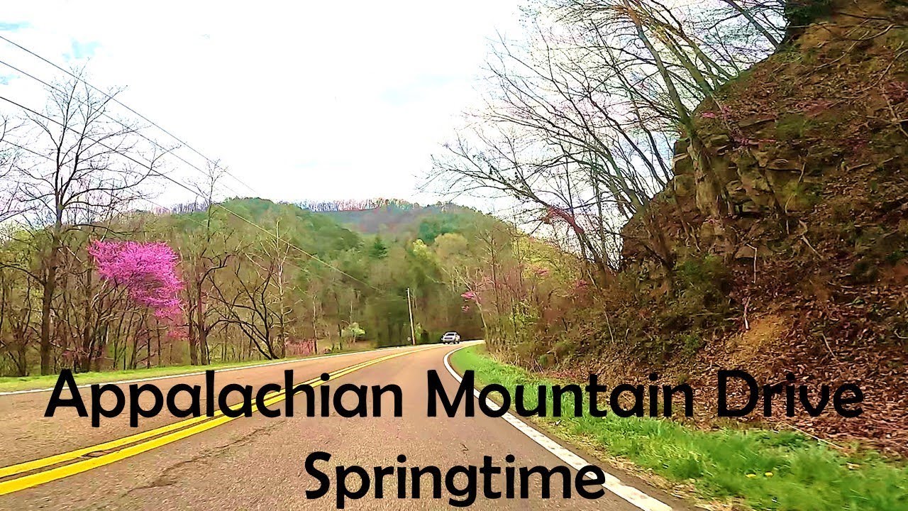 Appalachian Mountain Drive on Highway NC25 in Springtime - Driver's ...