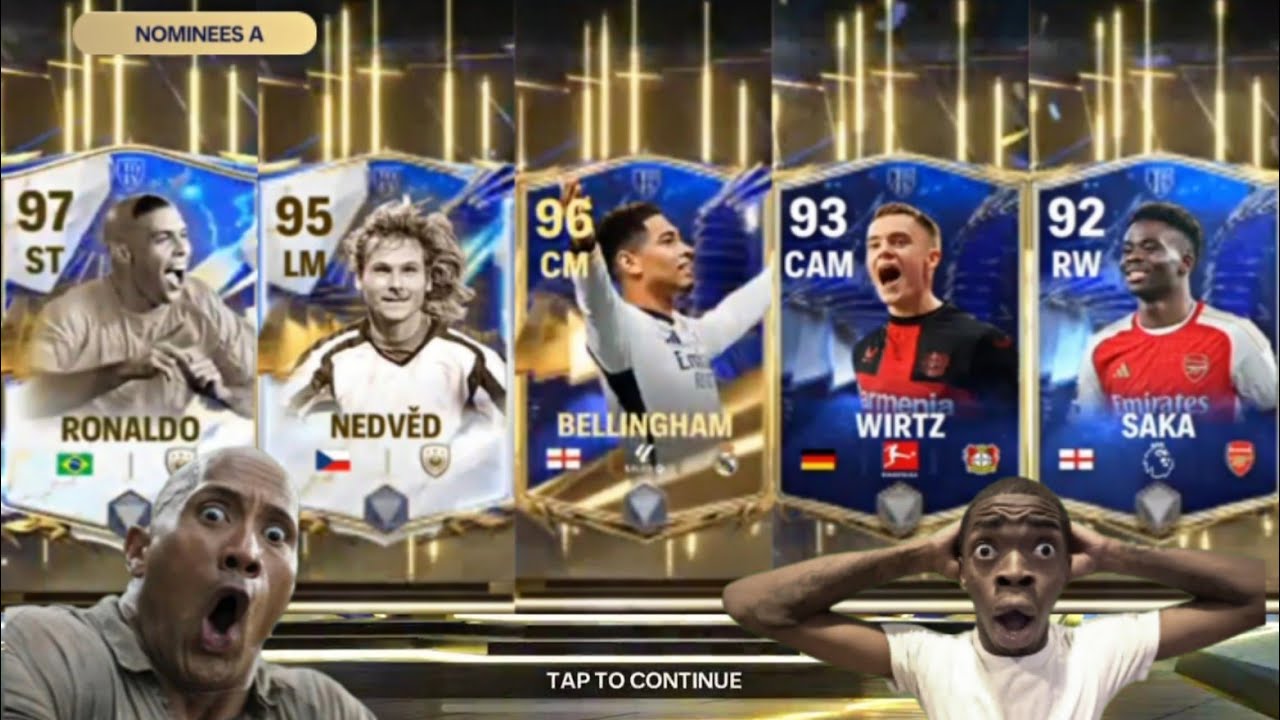 OPEN THIS PACK TO GET NEDVED 95, BELLINGHAM 96, RONALDO 97 OVR FOR FREE ...