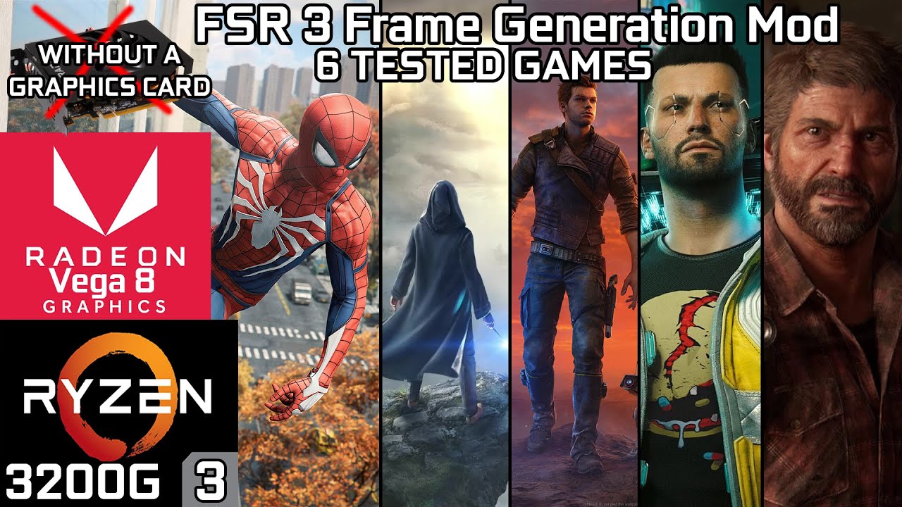 FSR 3 Frame Generation Mod on Ryzen 3 3200G Vega 8 & 32GB RAM - YouTube