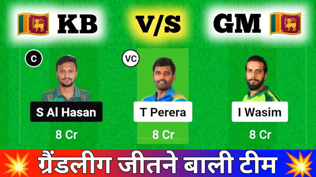 KB vs GM Dream11 Prediction, Kandy Bolts vs Galle Marvels T10, KB vs GM Dream11 Team Prediction ...