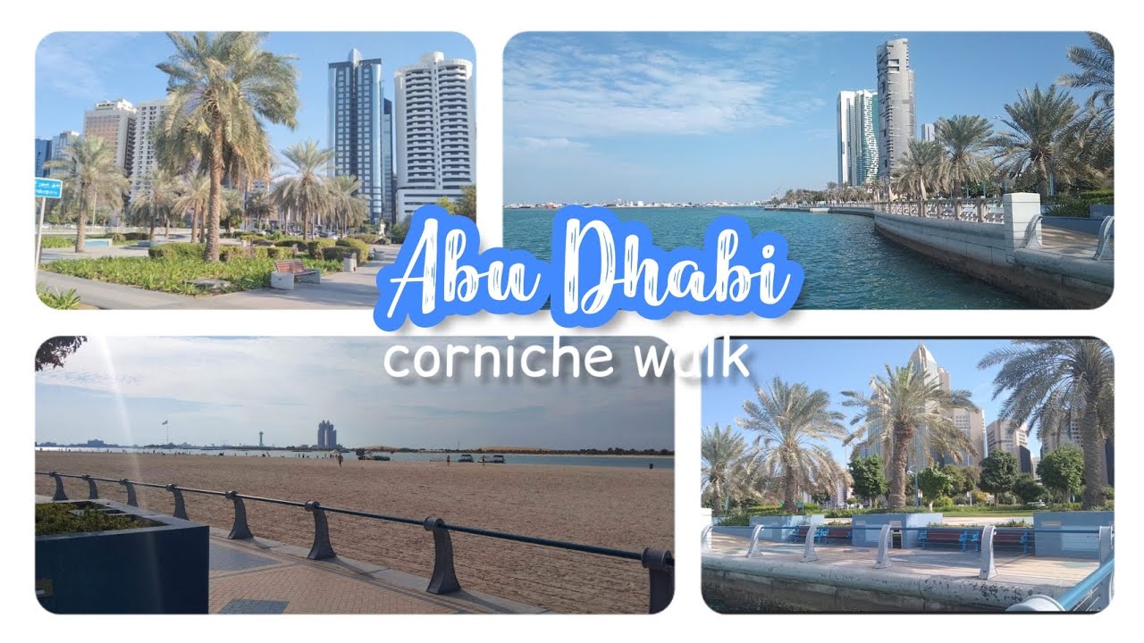 Walking in Corniche Beach Abu Dhabi - YouTube