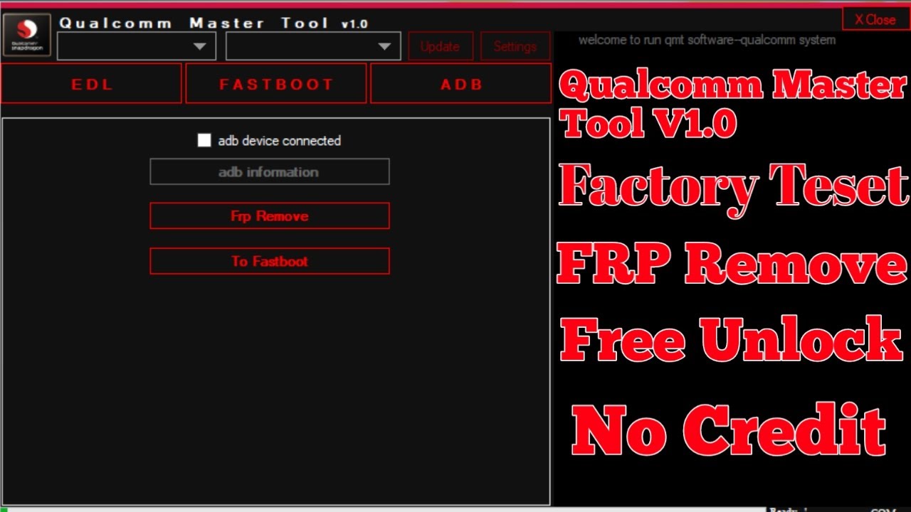 Qualcomm Master Tool V1.0 ll Oppo Vivo Nokia Xiaomi Frp Unlock ll ...