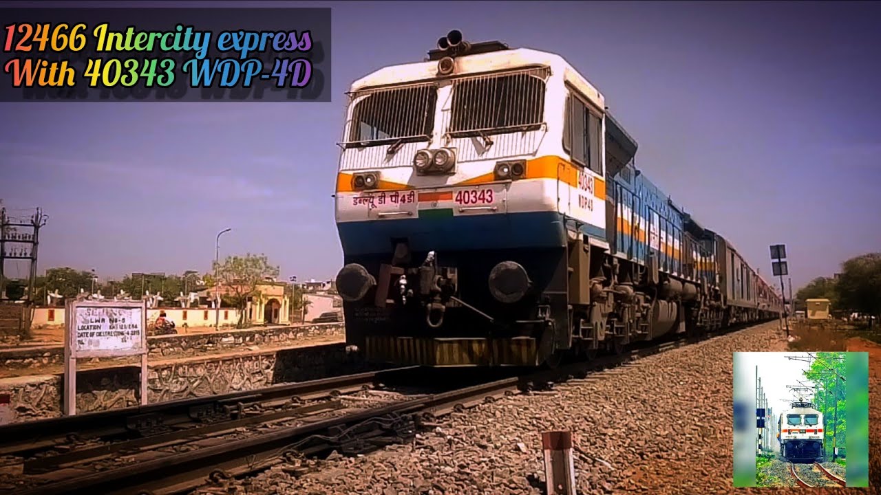 Great acceleration of 12466 Jodhpur-Indore Intercity express - YouTube