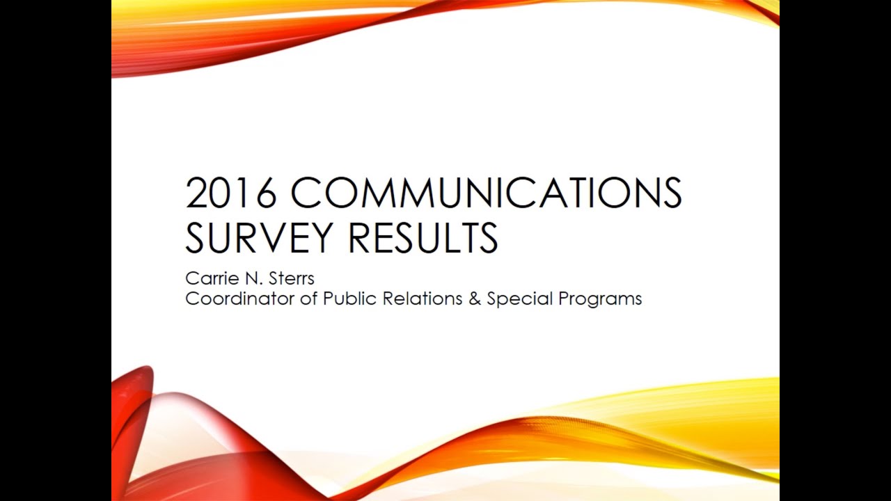 2016 Communications Survey Results - YouTube