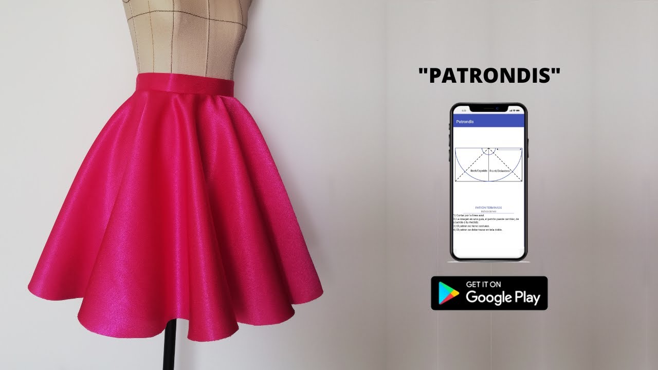 App PATRONDIS | How to make a circle skirt | Como hacer una falda circular - YouTube