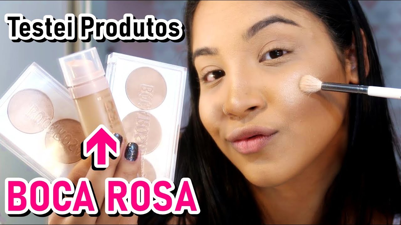 TESTEI OS PRODUTOS DE MAKE DA BOCA ROSA! - YouTube