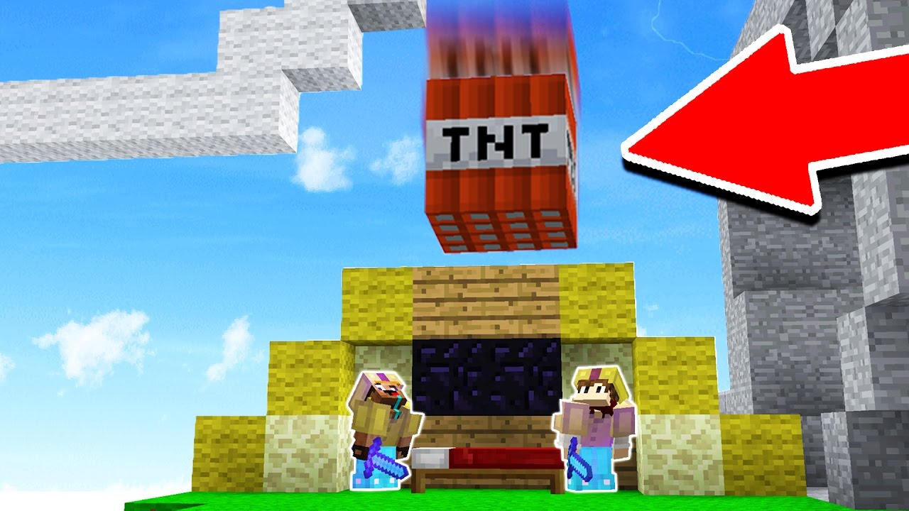 NOOBS DROP MASSIVE TNT ON MINECRAFT PROS! (Minecraft Trolling) - YouTube