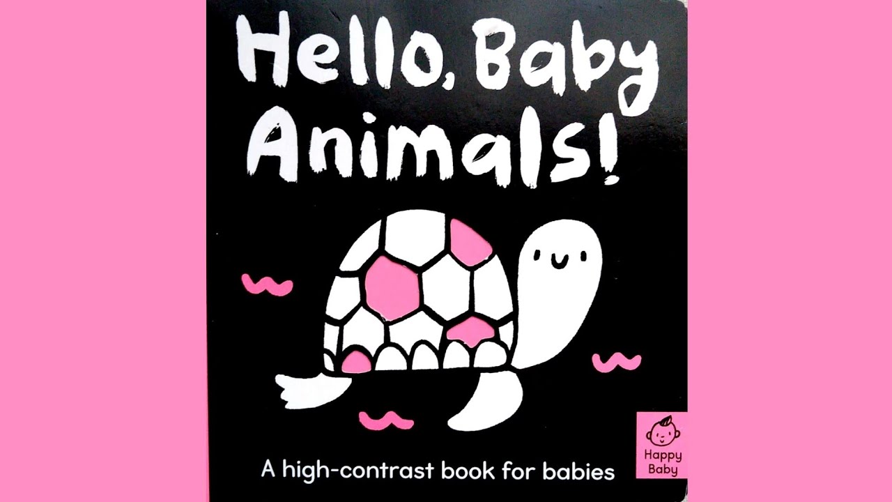 💗Hello, Baby Animals!💗 Happy Baby💗A high-contrast book for babies 💗 ...