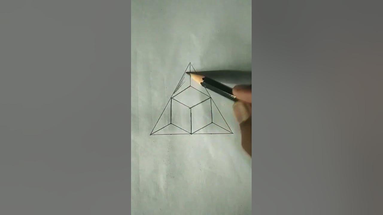 how to draw 3d triangle illusion drawing on paper by PK amazing art # ...
