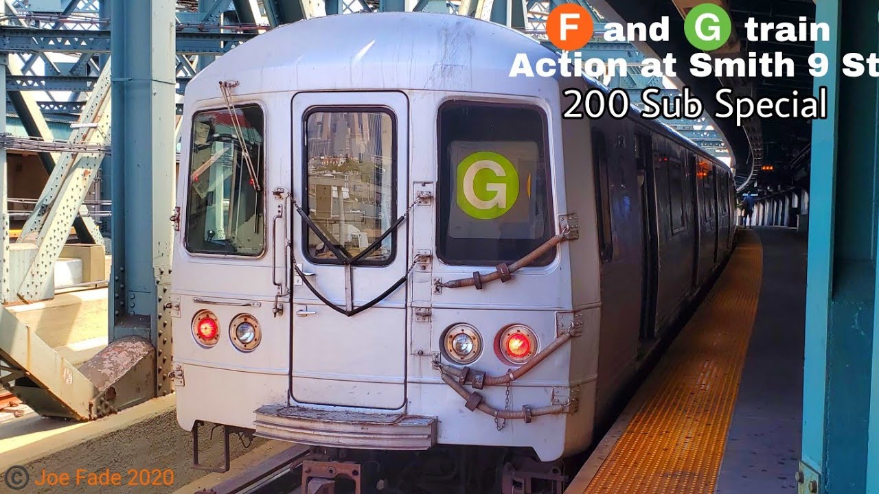 MTA New York City Subway: F and G train Action at Smith 9 St (200 Sub ...