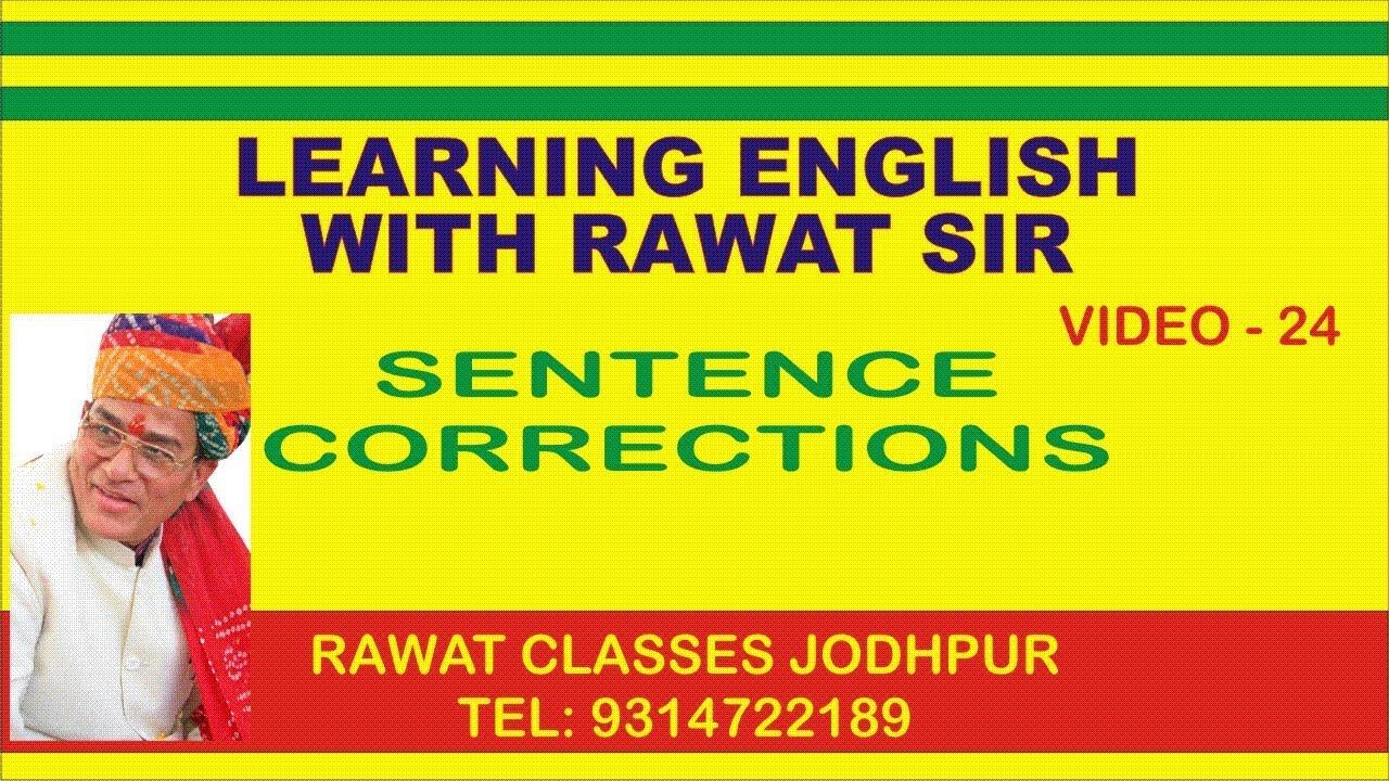 Learning English | Sentence corrections |all competitive exams - YouTube
