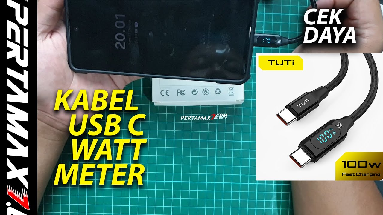 REVIEW Kabel USB Type C to C TUTI Watt Meter Buat Cek Charger Power ...