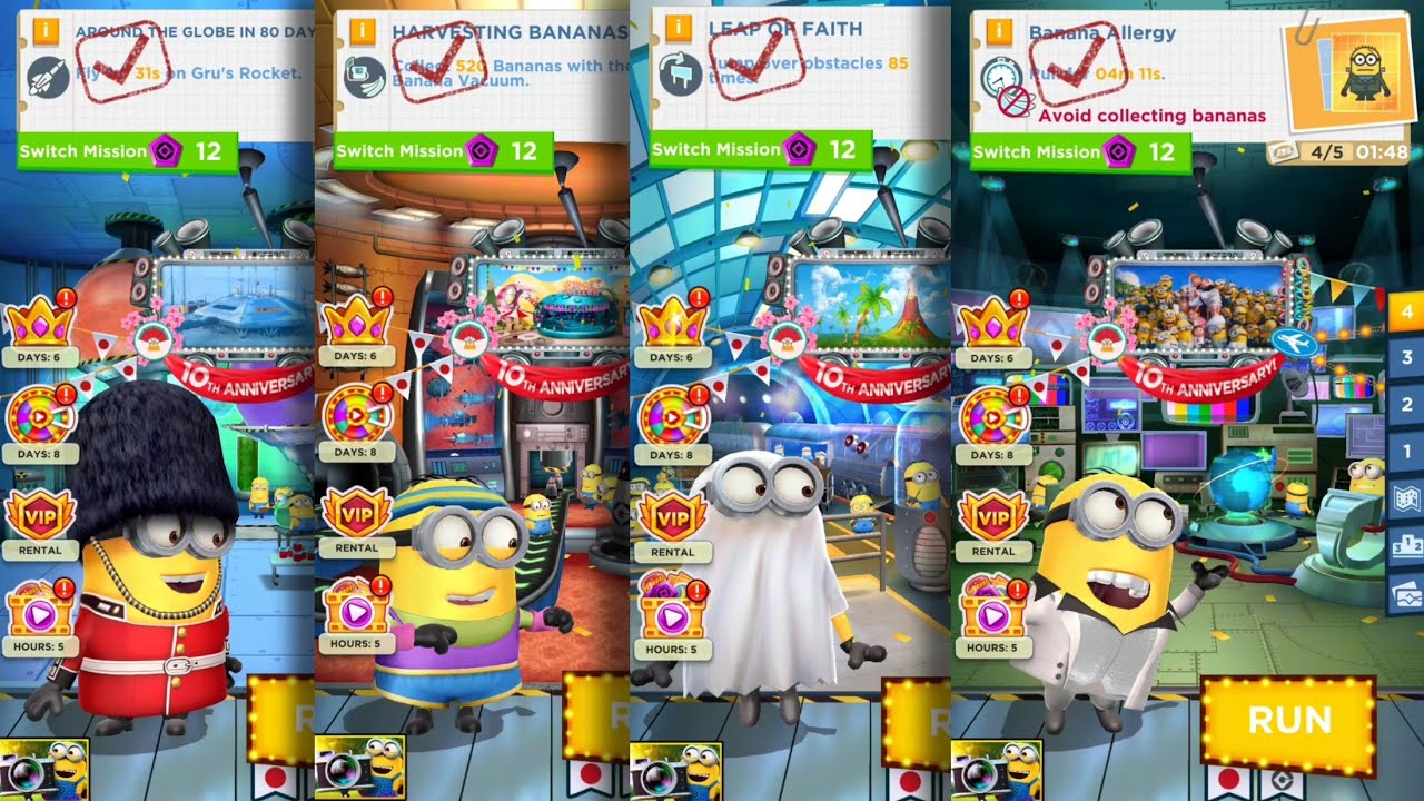 Minion Rush King's Guard and Bratt's Workout and Ghost and Disco ...