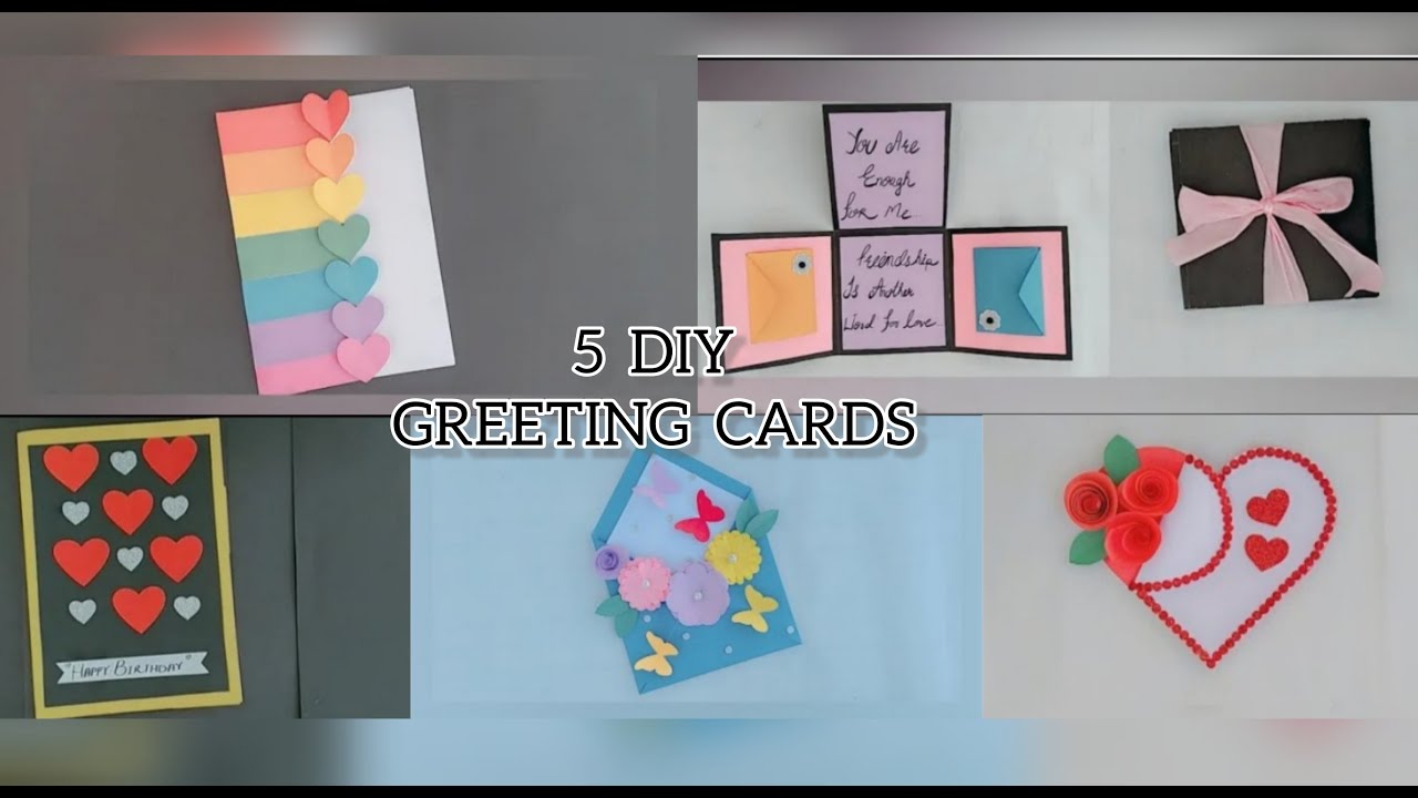 5 DIY Greeting Card Out Of Paper || How to make a greeting card out of ...