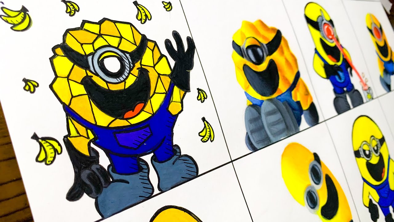 Drawing Mega Minions style Smiling Critters ( Despicable Me 4) - YouTube