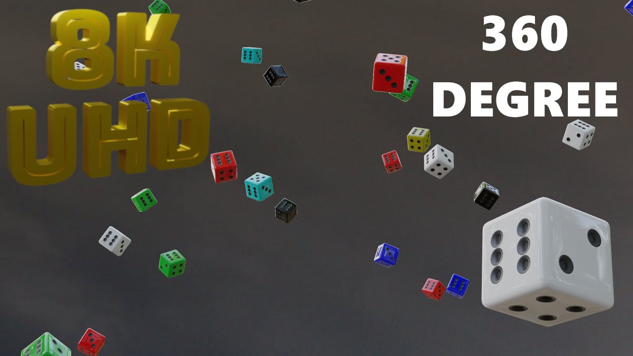 8K 360 Degree 1000x Dice Rain - YouTube