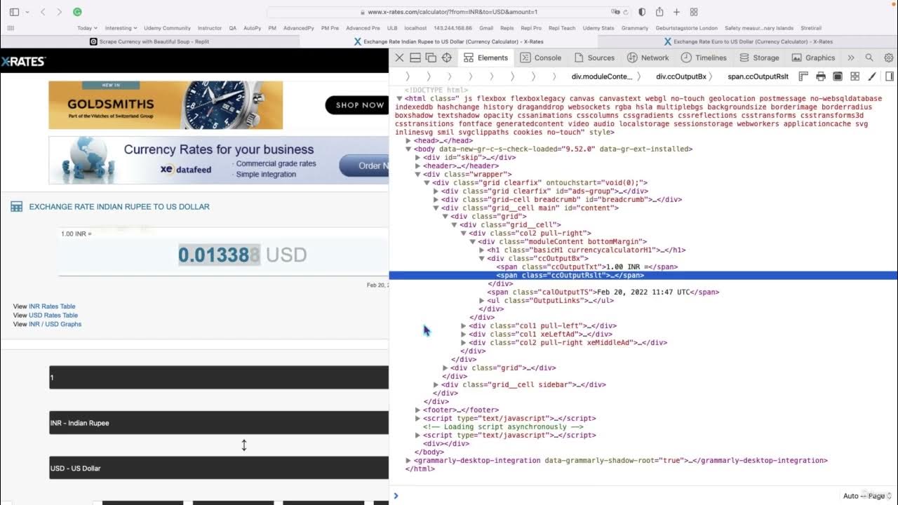 Scrape Real-Time Currency Rate with Beautiful Soup | Automate ...