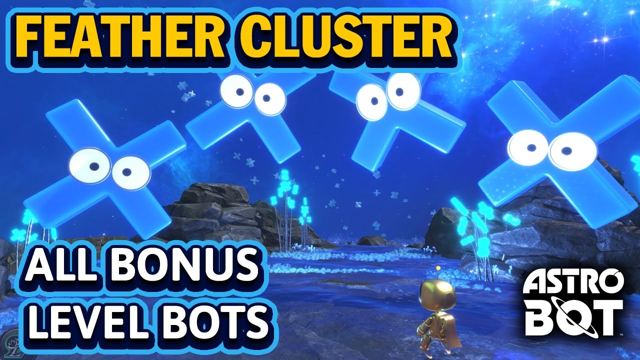 ASTRO BOT Feather Cluster All Bonus Level Walkthrough - All Bots - YouTube