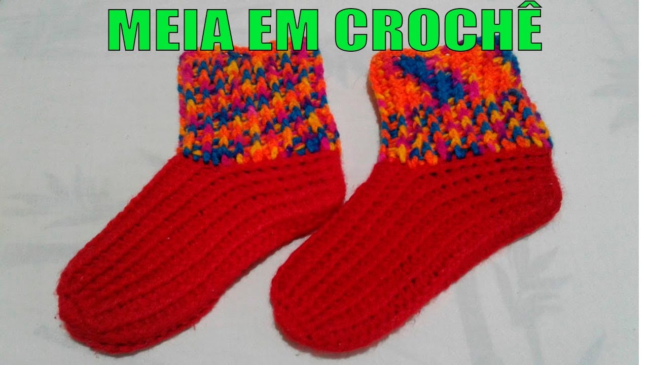 PASSO A PASSO DESSA LINDA MEIA EM CROCHÊ SUPER FACIL - YouTube