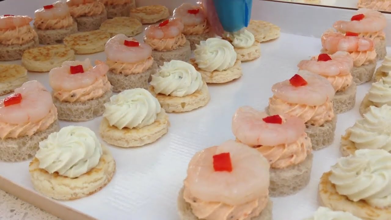 How to set up canapes by Chef Bertrand Munier - YouTube