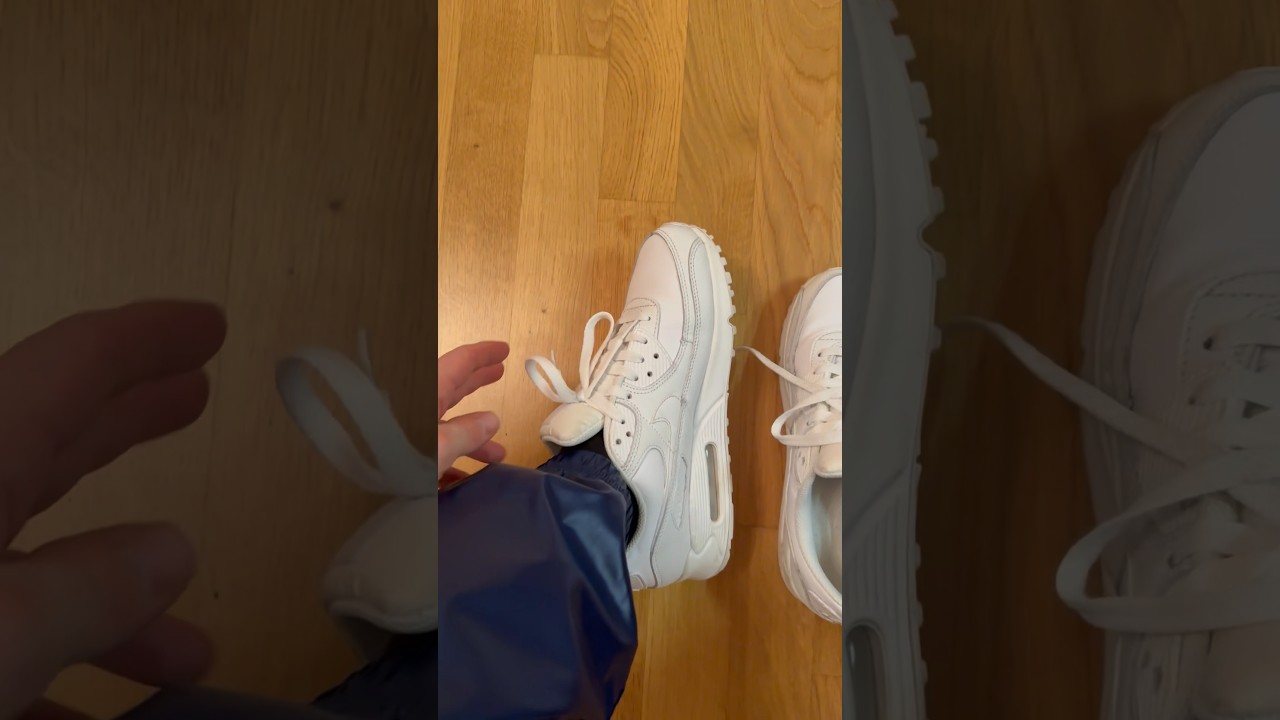 Nike Air Max 90 on feet black socks and Adidas CalSurf Nylon Pants ...