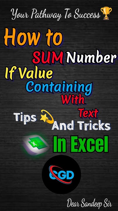How to sum number if Value containing with text in excel tips and tricks 💯💫 ️ #exceltips # ...