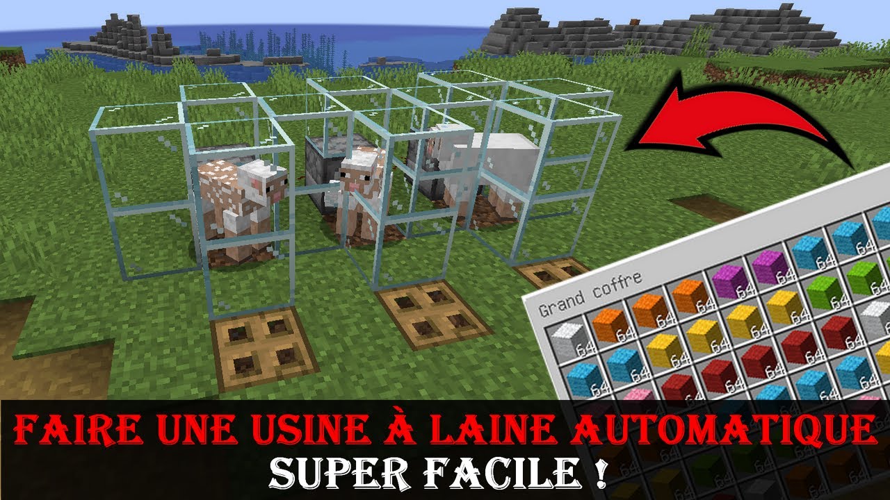 Usine à laine 100% automatique sur Minecraft : Tutoriel pas à pas 🐑 ...