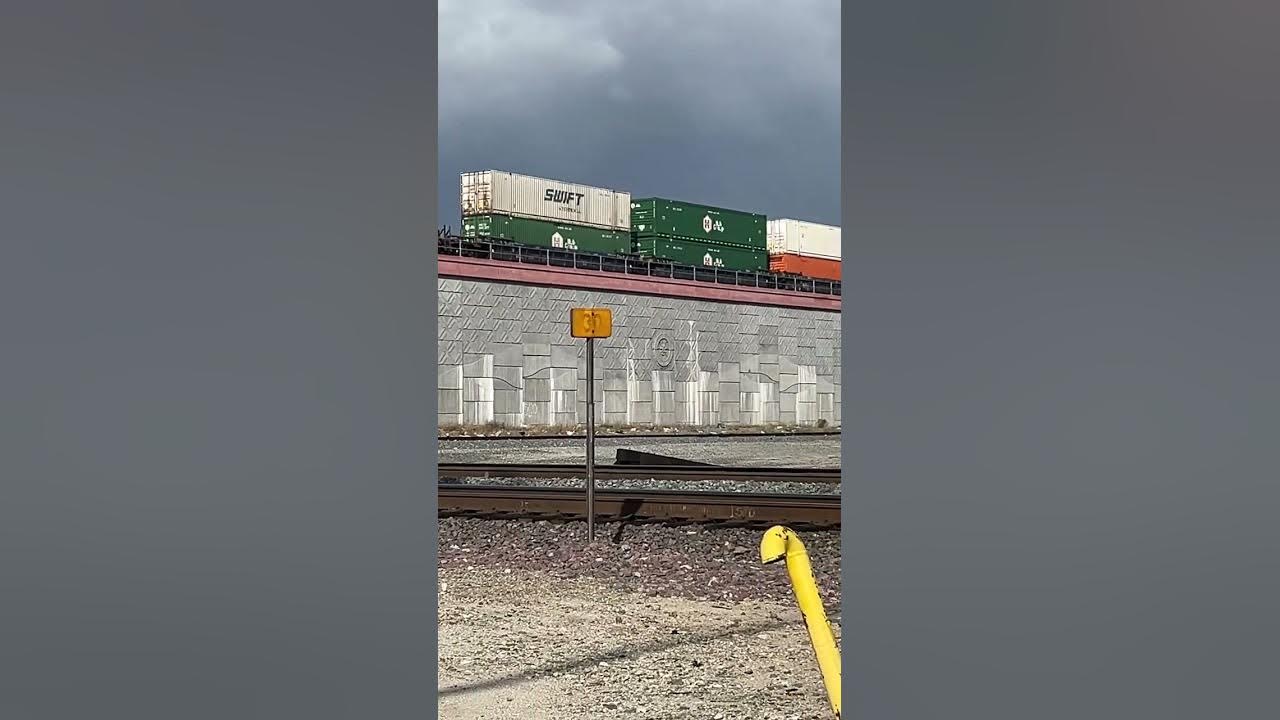 4/3/2025: UP 5849 with WB Z-Train through Colton Flyover Bridge in West Colton, CA - YouTube